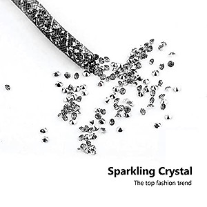 Jawmoy Pack-1 Bling Car Keychain, Rhinestones Keychain Accessories, Metal Crystal Key Chain Ring (Black)