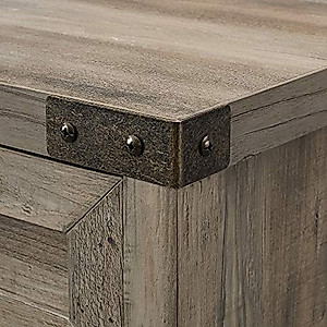 Walker Edison Cass Modern Farmhouse Double Barn Door Accent Cabinet, 30 Inch, Grey Wash