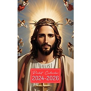 Pocket Calendar 2024-2026: Two-Year Monthly Planner for Purse , 36 Months from January 2024 to December 2026 | Jesus Christ