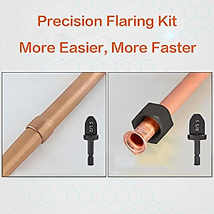 Swedge Tool HVAC Swaging Set - Copper Pipe Expander Swaging Tool Drill Bit Set Precision Flaring Kit HVAC Flaring Tool Bit Set Hand Tools