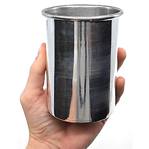 EISCO Aluminum Calorimeter Inner Vessel with Parallel Sides and Rolled Rim, 4" Tall, 3" Diameter