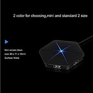 WJCCY 6 Port USB2.0 Hub 1m Cable Splitter with TF SD Card Reader Cool Light Charging USB 2.0 3.0 Hub for Multi-Device Desktop Laptop
