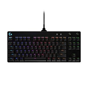 Logitech G Pro Mechanical Gaming Keyboard Qwertz, Ultraportable Design Without Numeric Keypad, Removable Micro USB Cable, Backlit Keys, Black