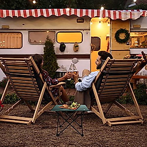 VILLEY Portable Camping Side Table, Ultralight Aluminum Folding Beach Table with Carry Bag for Outdoor Cooking, Picnic, Camp, Boat, Travel - Green