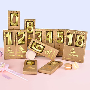 CAKE CODE 2.76 Inch Diamond Gold 70 Number Birthday Candles, Gold Number Candles, Cake Number Candles, Party Celebration