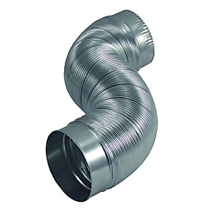 Deflecto Semi Rigid Aluminum Duct with Attached Connectors, Silver, 4" x 24" (MAC36024/6)
