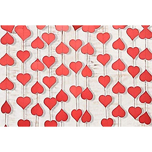 Red heart garland - Heart garland - Valentines day heart garland - Paper garland - Wedding decoration - Bridal shower