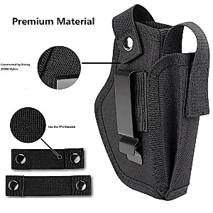 Vacod Universal Gun Holster with Mag Pouch for Concealed Carry Inside or Outside The Waistband Pistols Holsters for Right and Left Hand Draw Holster for Men/Women Black