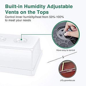 [Thick Plastic] 4 Set Strong Seed Starter Tray with 4" Humidity Dome and Pellet Holder for 100 Jiffy 30mm, 36mm & 42mm Peat Pellets, Seed Starting, Germinating Propagating, Pellet Not Included