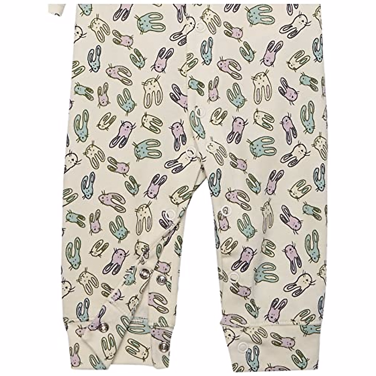 Amazon Essentials Unisex Babies' Organic Cotton Footless Coverall (Previously Amazon Aware), Pack of 2, Beige Bunny/Sage Green, 0-3 Months