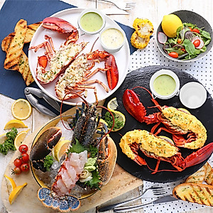 60 Pcs Ceramic Butter Warmers Set, Include 12 Pcs Butter Warmers for Seafood Butter Melter with Stands, 48 Pcs Tea Light Candles Food Warmer Candle for Fondue Chocolate Dishwasher Microwave Oven Safe