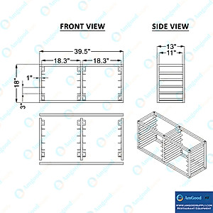 AmGood Wall Mounted Sheet/Bun Pan Rack - 40" x 13" x 18". Fits 10 Half Size Pans. NSF