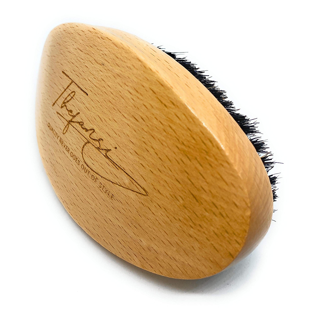 THEFANSI Original Beard Brush for Men With 100 First Cut Boar Bristles. Made in Pear Wood and Firm Bristles. THEFANSI Hair Brush Keeps hair clean, healthy, shiny and protected
