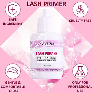 VEYES INC Lash Primer for Eyelash Extensions 15ml Professional Use Only Easy to Removes Proteins and Oils Increase Adhesive Bonding Power