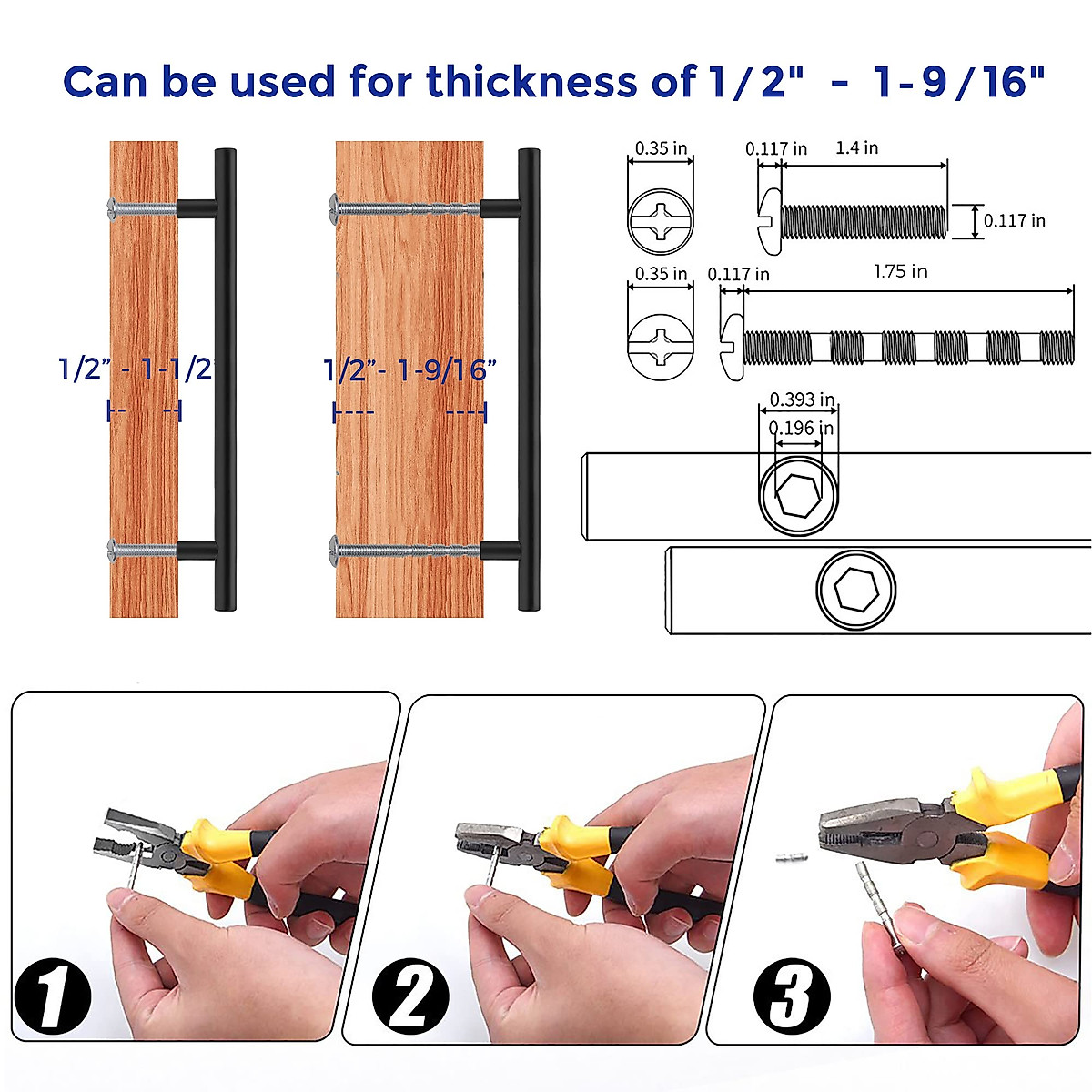 Ravinte 10 Inch Cabinet Handles Matte Black Drawer Pulls Stainless Steel Kitchen Cabinet Hardware Cabinet Pulls 10" Length,7-1/2" Hole Center|1 Pack