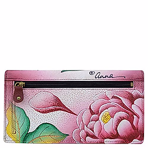 Anna by Anuschka Women's Genuine Leather Hand Painted Clutch Wallet - Precious Peony