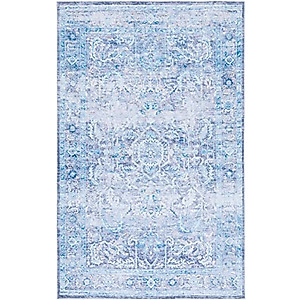 SAFAVIEH Tucson Collection Accent Rug - 4' x 6', Purple & Blue, Persian Design, Non-Shedding Machine Washable & Slip Resistant Ideal for High Traffic Areas in Entryway, Living Room, Bedroom (TSN185V)