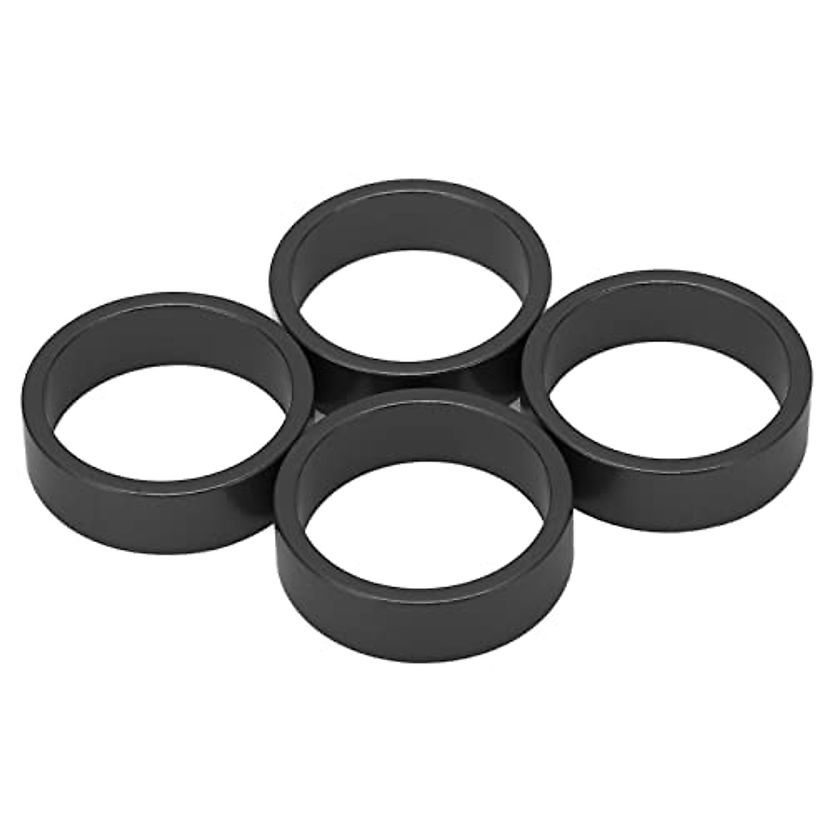 Demeras Bicycle Headset Pads, Rustproof Sturdy High Strength Handlebar Stem Spacers Aluminium Alloy Simple Installation for Road Bike for Mountain Bike(Black)