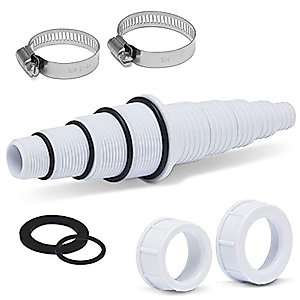 Sealproof Pool Hose Adapter, 30 Configurations, Compatible with Most Pumps, Skimmers, and Filters, White