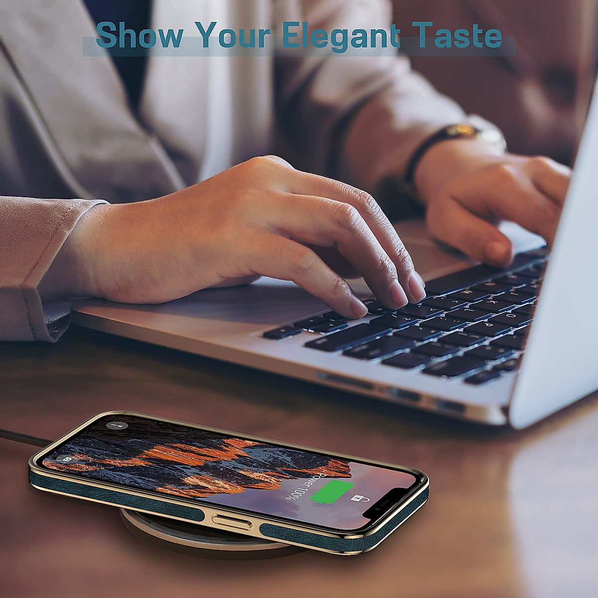 LOHASIC for iPhone 13 Pro Max Leather Case, Slim Luxury Business PU Non-Slip Grip Shockproof Bumper Full Body Protective Cover Men Phone Cases for iPhone 13 Pro Max 6.7" (2021) - Vintage Blue