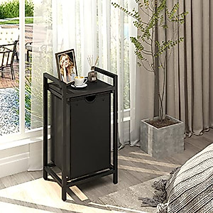 LAATOOREE Laundry Hamper, Two-Color Laundry Basket with Removable Laundry Bag and Top Shelf, Clothes Hamper for Samll Space,Laundry Room, Bedroom, Bathroom