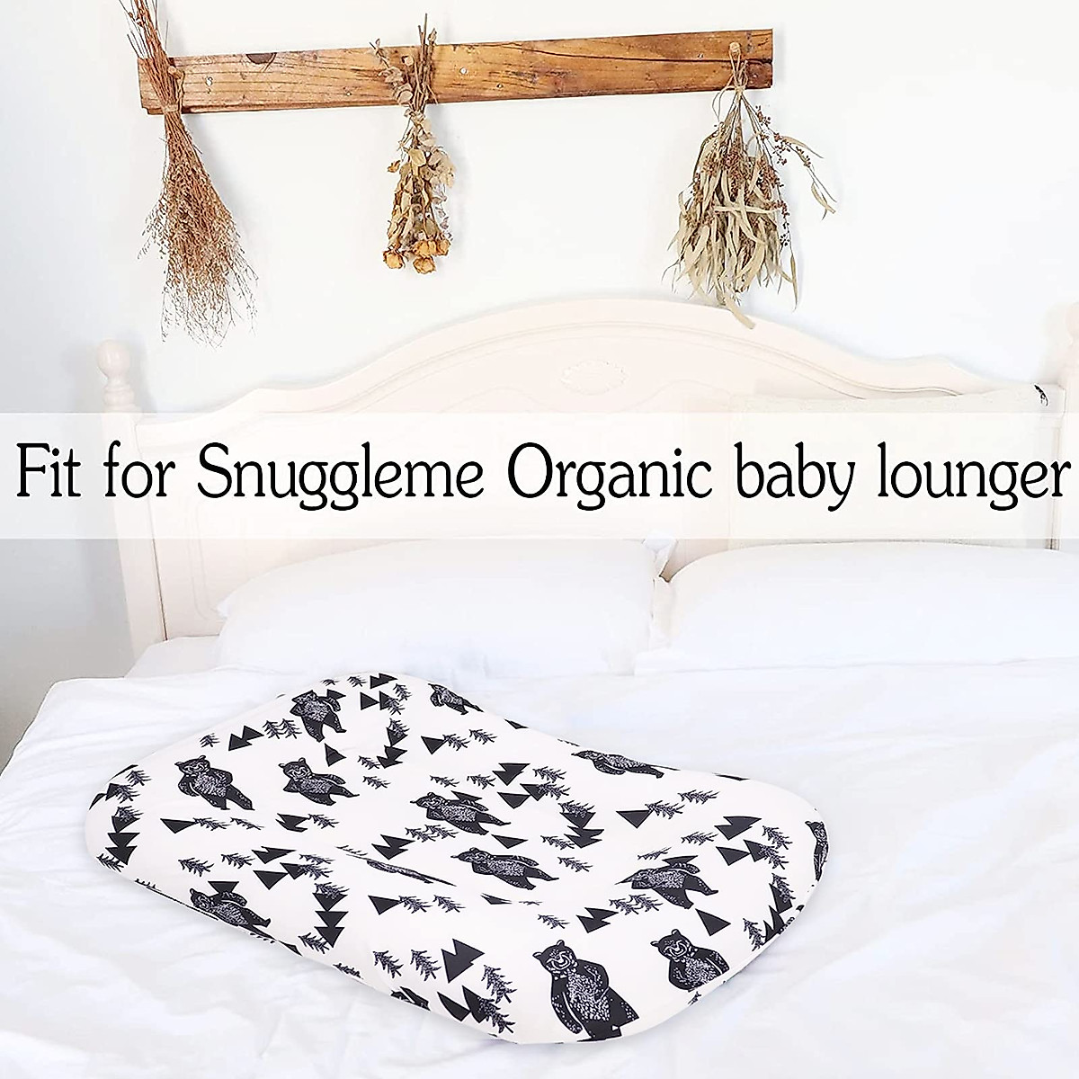 TANOFAR Diaper Organizer Stackers & Lounger Cover, Snugly Fit Infant Lounger for Baby, 2pcs Baby Nursery Diaper Stacker Caddy Organizer, Bear