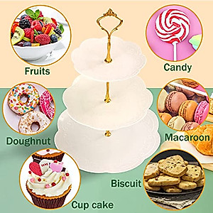 ShellKingdom 2 Pack Cupcake Stand, 3 Tier Serving Tray Cupcake Dessert Candy Fruit Display Holder for Wedding, Christmas, Baby Shower Birthday Tea Party (Round)