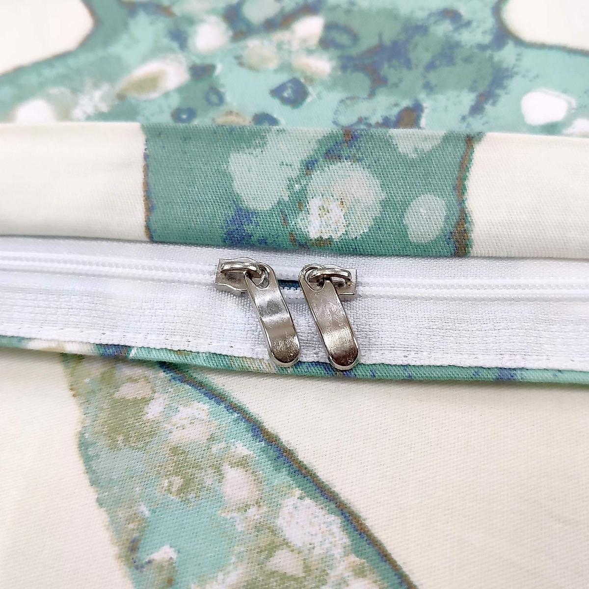 FADFAY 5Pcs Cotton Beach Themed Coastal Duvet Cover Set King/Cal King Size, 1 Duvet Cover + 4 King Size Pillowcases