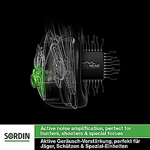 Sordin Supreme Pro-X LED Ear Defenders for Hunting & Shooting - Active & Electronic - Camo Band - Green Ear Muffs