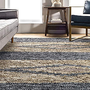 nuLOOM Farren Hand Woven Diamond Leather Runner Rug, 2' x 6', Grey