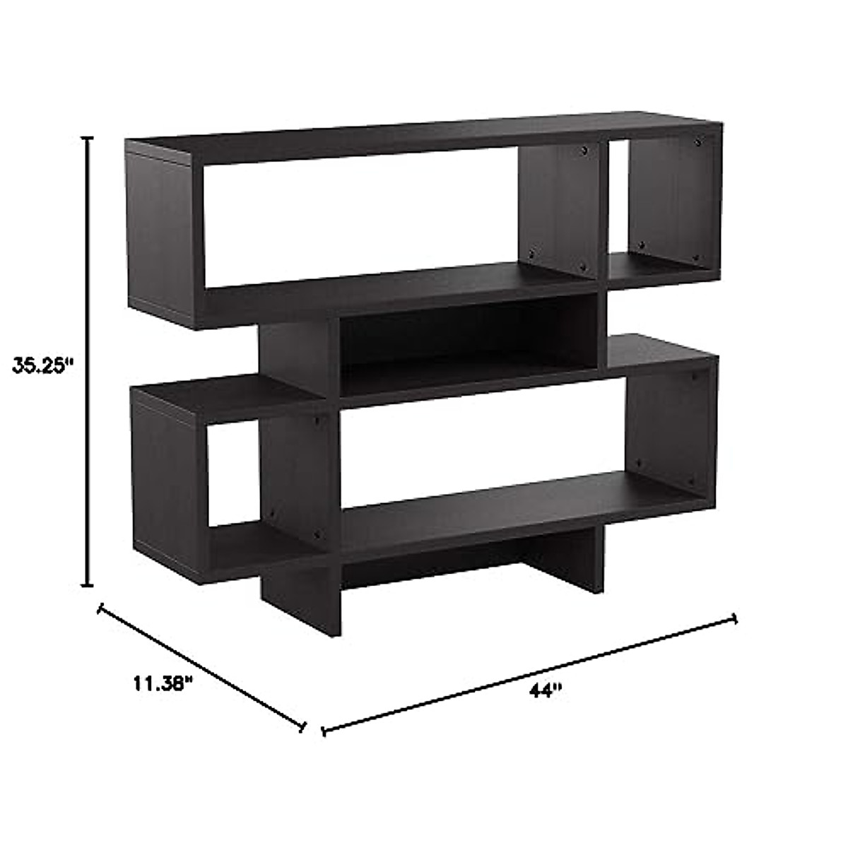 Baxton Studio Cassidy 4-Level Modern Bookshelf, Dark Brown