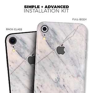 Design Skinz Slate Marble Surface V12 Protective Vinyl Decal Wrap Skin Cover Compatible with The Apple iPhone XR (Screen Trim & Back Glass Skin)