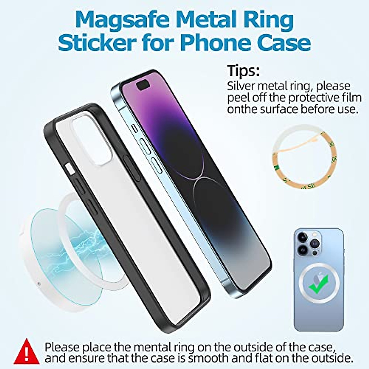 Continuity Camera Mount for MacBook Laptops/iPhone 12, 13 & 14 Series, Compatible with Magsafe, iPhone Webcam Mount for iOS 16 & macOS Ventura, Desk View Avaliable, Includes Magnetic Metal Ring