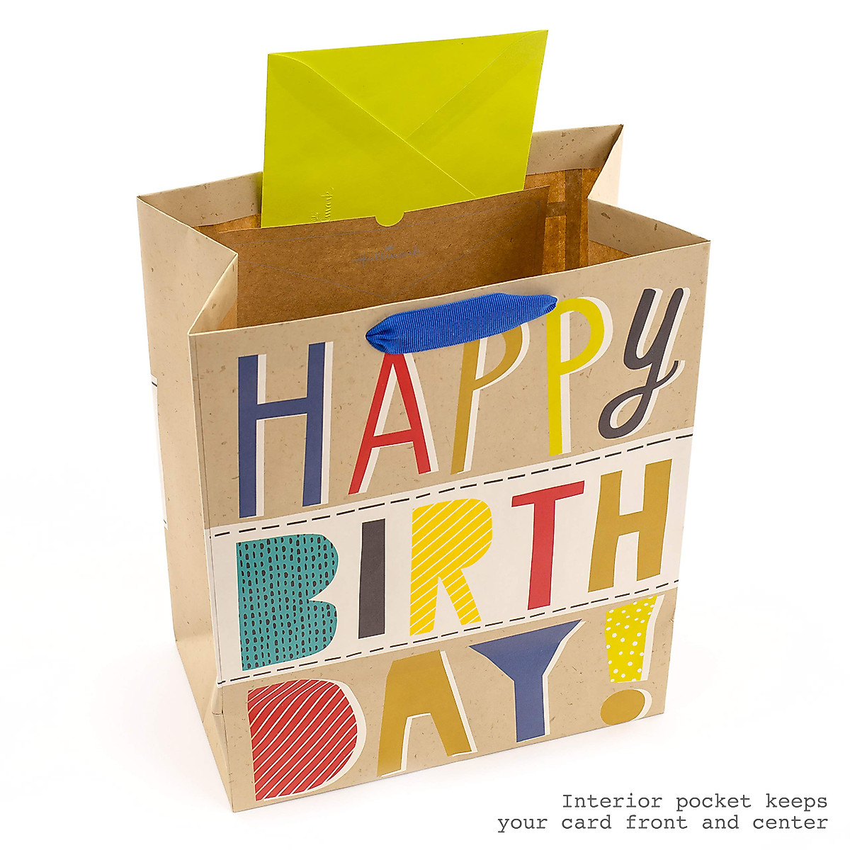 Hallmark Birthday Gift Bag Assortment (Pack of 3: 2 Large 13", 1 Small 6") White and Kraft, Balloons and Cake