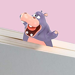 Funny 3D Cartoon Animal Bookmark, 3D Animal Bookmark with Flat Body Gift for Children and Girls (purplr+Pink)