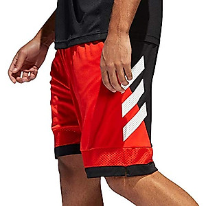 Adidas Mens Basketball Athletic Workout Shorts, Red, Small