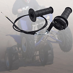 LAXEEM Twist Throttle Accelerator Handle Grips and Bent Cable Set for 50cc 110cc 125cc 150cc 250cc Dirt Bike Quad ATV Pit Pro Trail (Fits for 7/8"/22mm Bar)