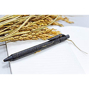 TRUEGRASSES Hardcover Notebook (5x7), Flat Open, Straw + PP, Recycled Paper, Cream (off-white), 70gsm, 160 Sheets, Grid