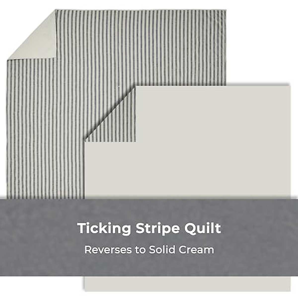 Piper Classics Market Place Blue Ticking Stripe Full/Queen Quilt