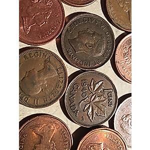 Roll Canadian Cents Canada Pennies 50 Coins Set 1940's to Present Great for Collectors