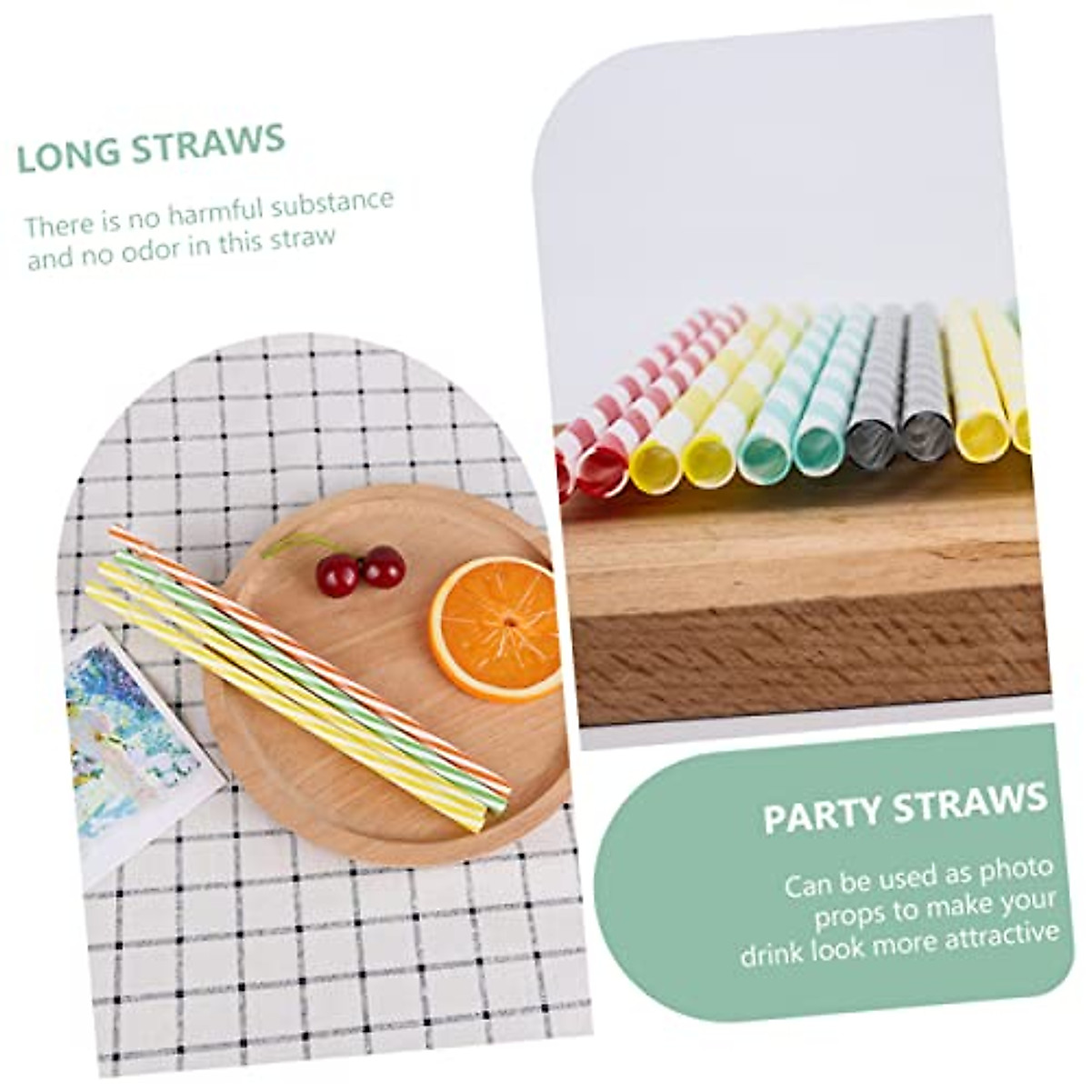 SOLUSTRE 20pcs Color Striped Straws Reusable Straws Wedding Straws Paper Cocktail Drinking Straws Party Paper Cocktail Straws Paper Straws Coffee Straw Disposable Set Pp Baby