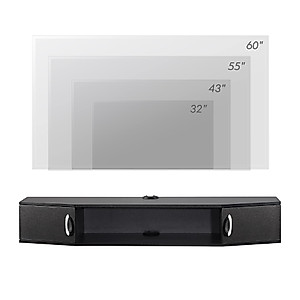 FITUEYES Floating TV Stand Wall Mounted TV Shelf with Door Wood Media Console Entertainment Center Under TV Floating Cabinet Desk Storage Hutch for Home and Office Black