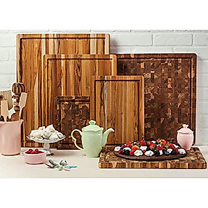 TeakHaus Edge Grain Carving Board + Juice Canal (Rectangle) | 18" x 14" x 1"