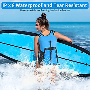 Atarni Waterproof Kayaking Dry Bag Backpack - 20L Lightweight Floating Zipper Drybag Sack & Roll Top for Boating Canoeing Camping Rafting Paddleboarding Swimming Boating Hiking Fishing（Blue）