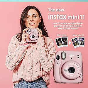 Fujifilm Instax Mini 11 Instant Camera Lilac Purple + Fuji Film Value Pack (40 Sheets) + Shutter Accessories Bundle, Incl. Compatible Carrying Case, Selfie Lens, Quicksand Beads Photo Album 64 Pockets