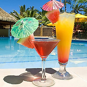 ALINK 144-Pack Cocktail Drink Umbrella Picks, Cupcake Toppers, Luau Parasols Toothpicks for Tropical Hawaiian Tiki Party Decorations
