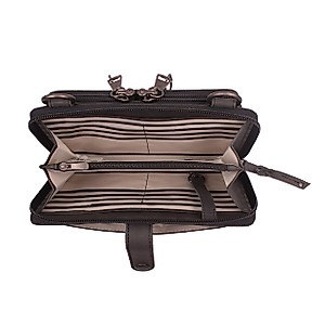 Lady Conceal Concealed Carry Millie Leather Crossbody Organizer (Dusty Black)