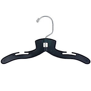NAHANCO 2410 Infant Plastic Dress Hanger, Super Heavy Weight, 10", Black (Pack of 200)