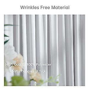 NSSONBEN Wrinkle Free 30ft×10ft Silver Grey Backdrop Curtain for Party Wedding 6 Panels 5ft×10ft Silver Grey Polyester Curtain for Backdrop Drapes Deco Birthday Baptism Photography Home