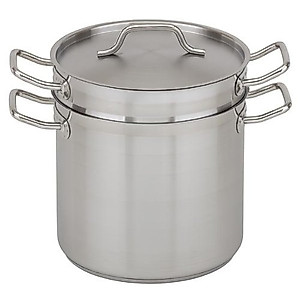 Royal Industries Double Boiler with Lid, 16 qt, 11" x 10.4" HT, Stainless Steel, Commercial Grade - NSF Certified